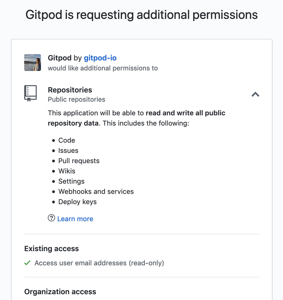 Gitpod should't ask for admin preveliges as they are not required. · Issue #1481 · gitpod-io ...