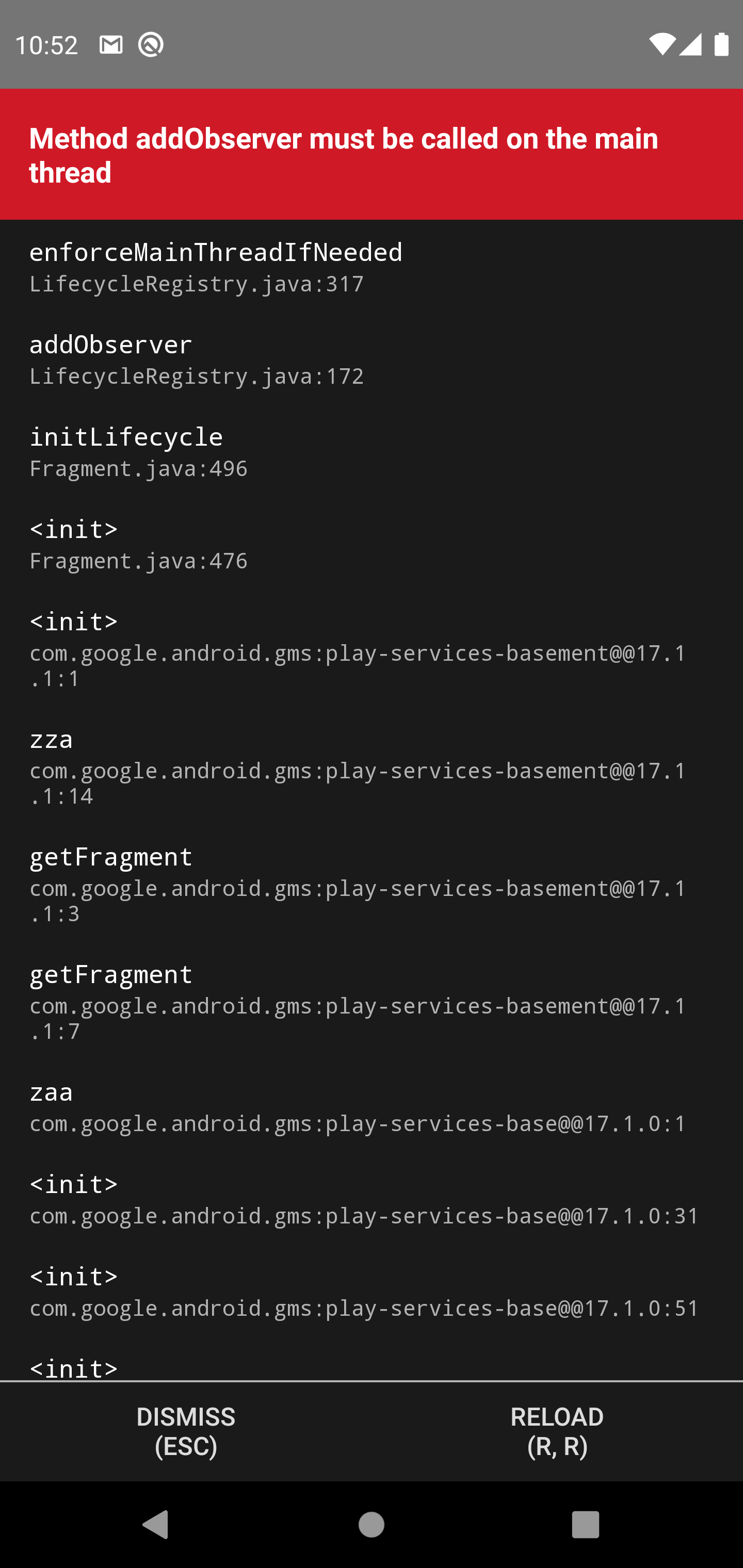 Calling Purchases.setup gives "method addObserver must be called on the main thread" on android ...