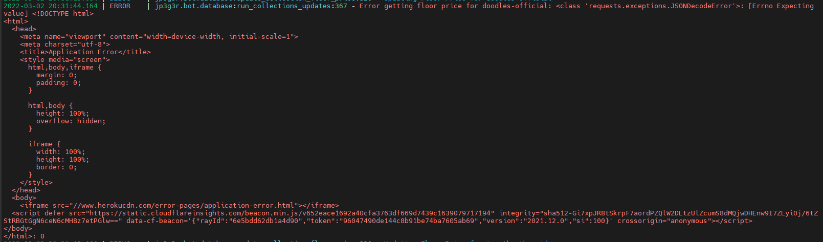 Some Collections Crash Api · Issue 20 · Zsetapython Opensea · Github 8863