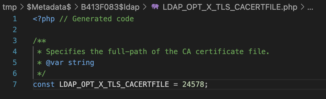 LDAP_OPT_X_* constants incorrectly defined as strings (should be int) · Issue #195 · DEVSENSE ...