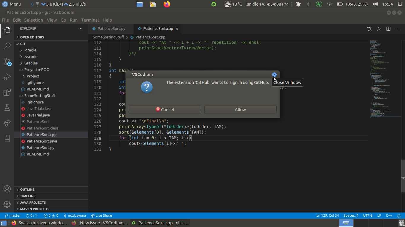 GitHub extension problems · Issue #587 · VSCodium/vscodium · GitHub