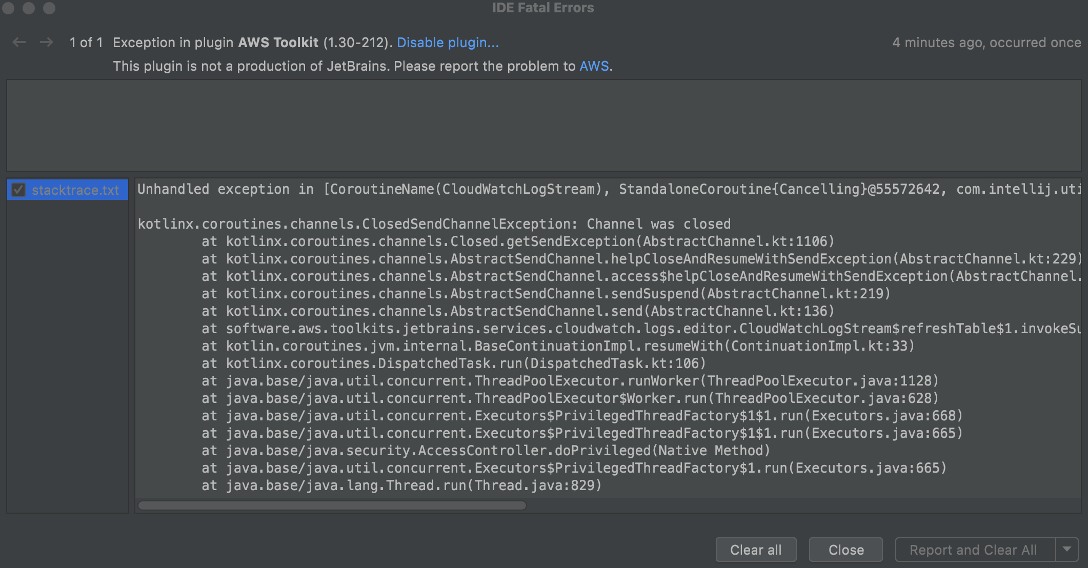 Unhandled Exception When Fetching Cloudwatch Logs Ecs · Issue 2773 · Awsaws Toolkit