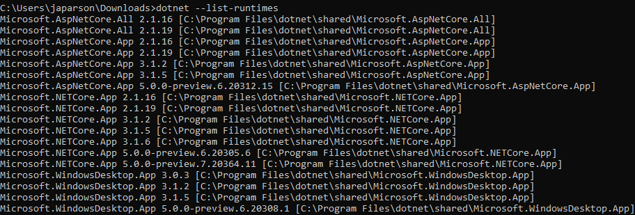 Uninstallation of .NET 5.0 Preview 6 runtimes not working correctly · Issue #8093 · dotnet ...