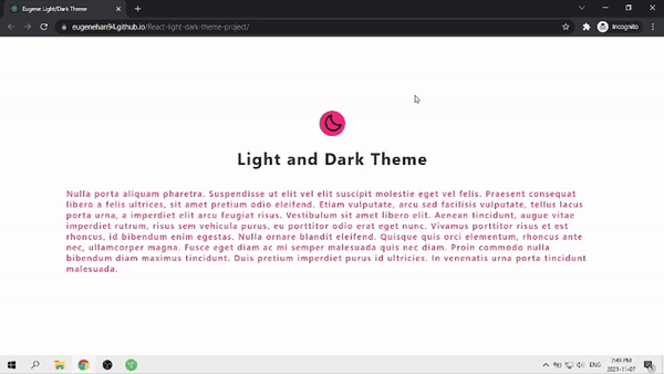 Github Eugenehan94 React Light Dark Theme Project
