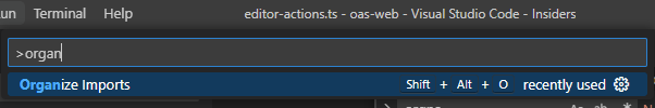 "Organize Imports" feature is not working · Issue #163994 · microsoft/vscode · GitHub