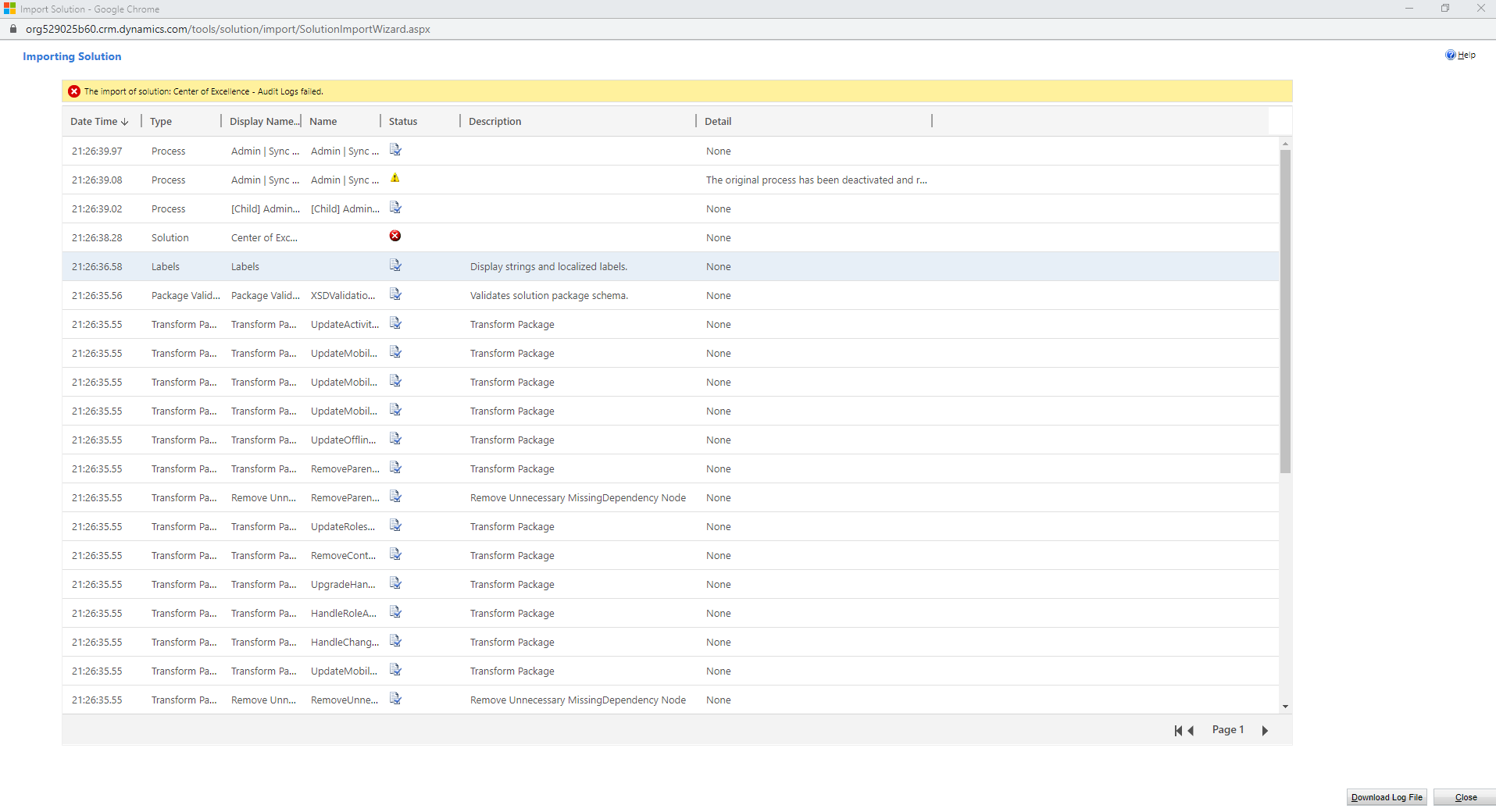 Audit Log Solution Import failed · Issue #596 · microsoft/powerapps-tools · GitHub