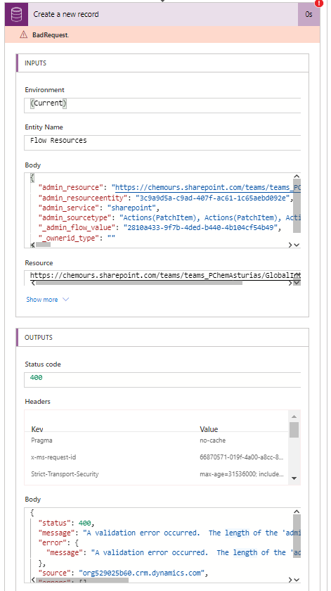 Admin | Sync Template v2 (Flows) - Create a New record Fails for long ...