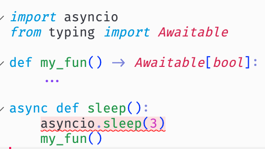 Check For Missing Await For `awaitable` · Issue 2963 · Microsoftpyright · Github