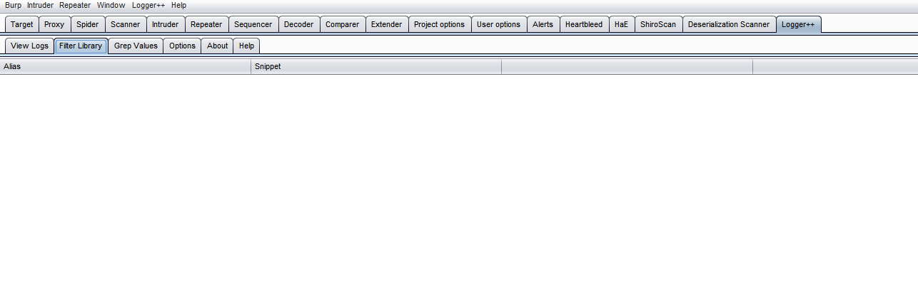 click view logs no response · Issue #124 · nccgroup/LoggerPlusPlus · GitHub