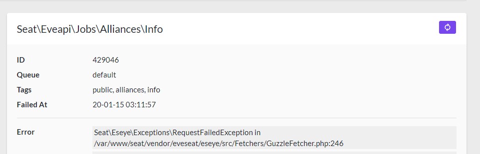 many errors GuzzleFetcher.php:246 · Issue #608 · eveseat/seat · GitHub