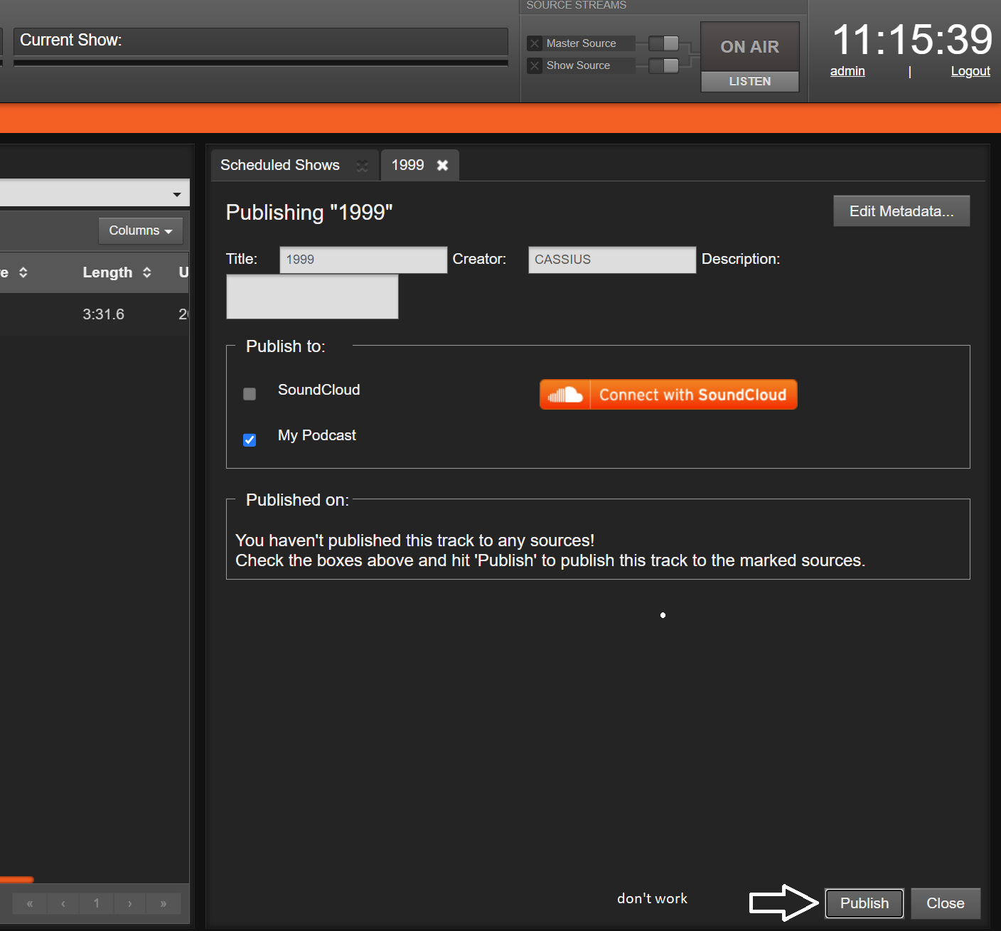it is not possible to publish in mypodcast · Issue #1320 · libretime/libretime · GitHub