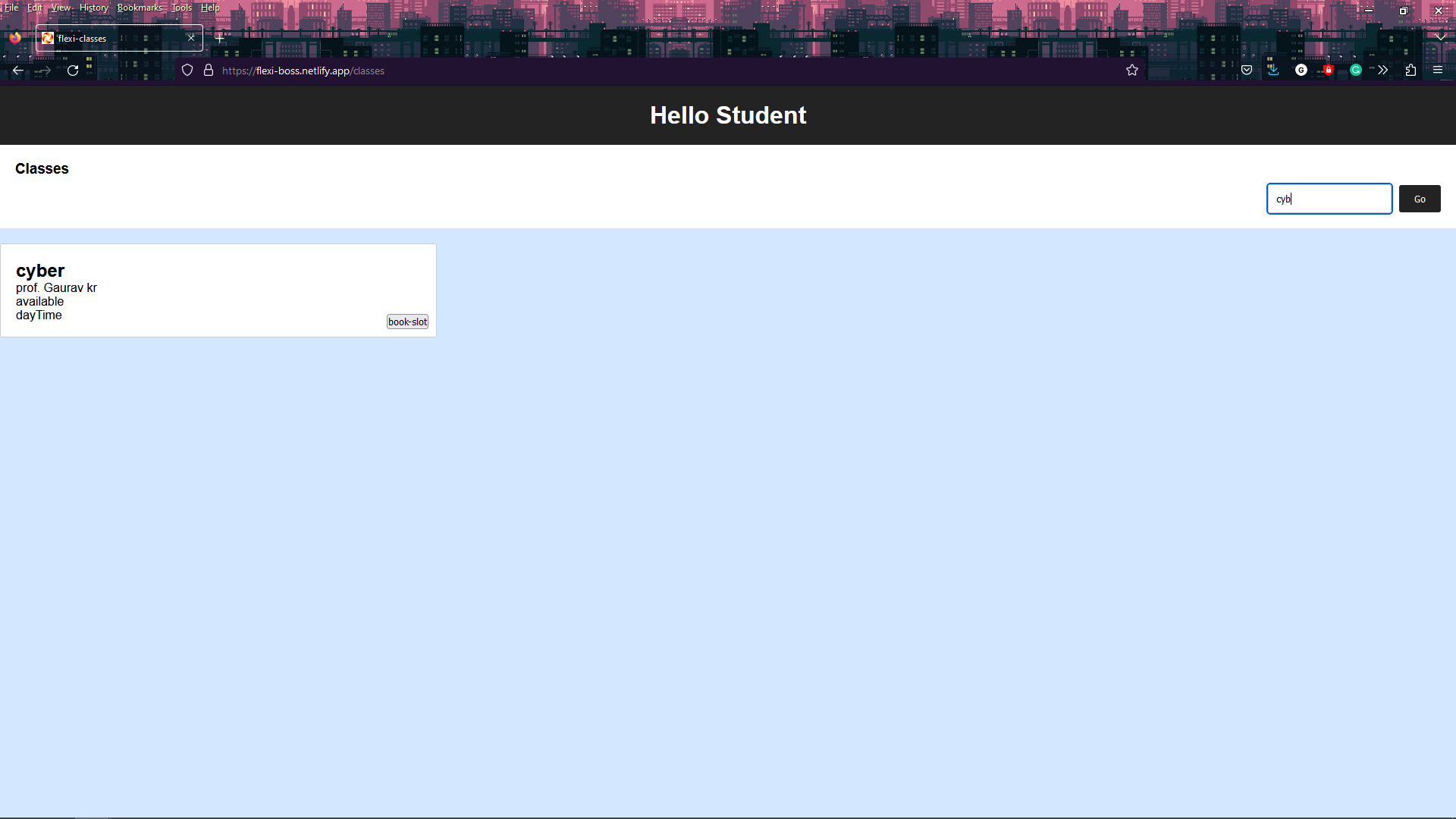 GitHub - Jhajeen01/flexi-classes: this is a frontend application to check, book and manage classes.