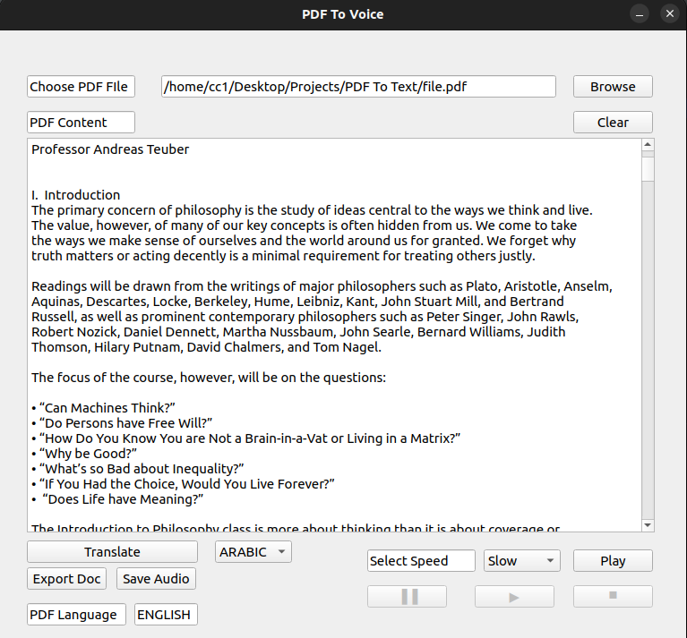 GitHub - Charlieissa/PDF2Voice: Python GUI Project that convert pdf to ...