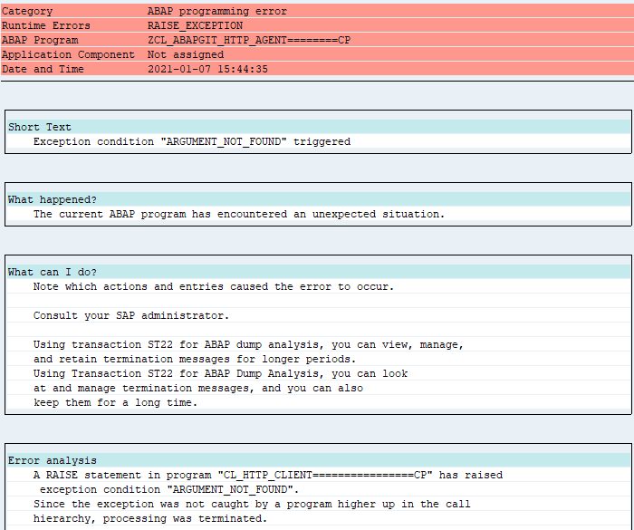 Dump when switching to PR · Issue #4387 · abapGit/abapGit · GitHub