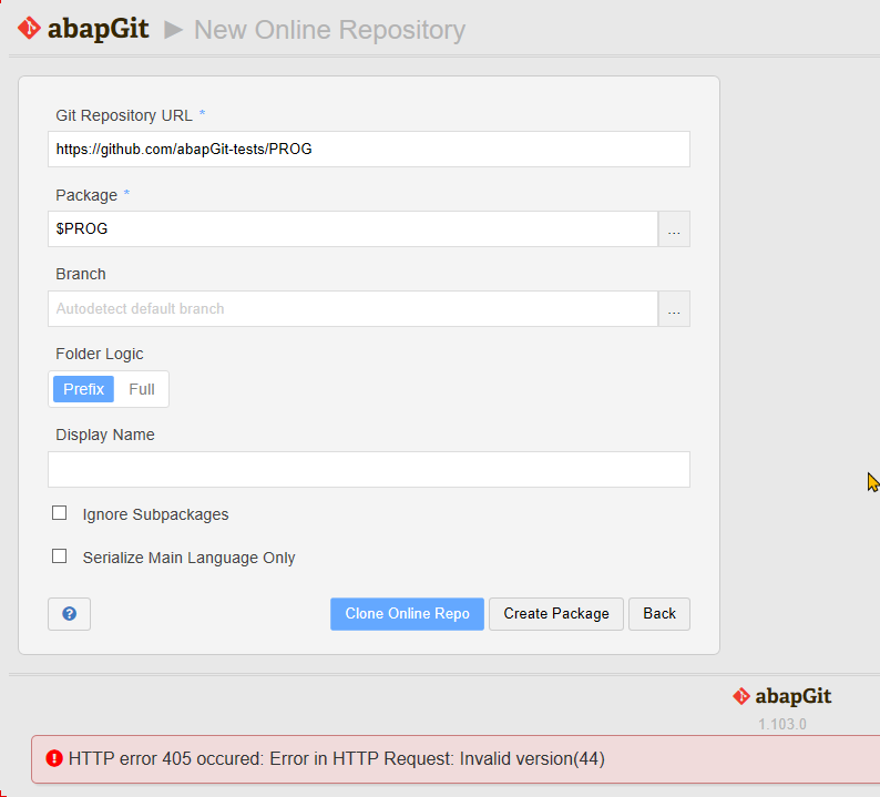 405 Error In New Online Dialog · Issue 4401 · Abapgitabapgit · Github 