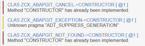 Error: The class "ZCX_ABAPGIT_EXCEPTION" was not derived from either "CX_STATIC_CHECK" or "CX ...