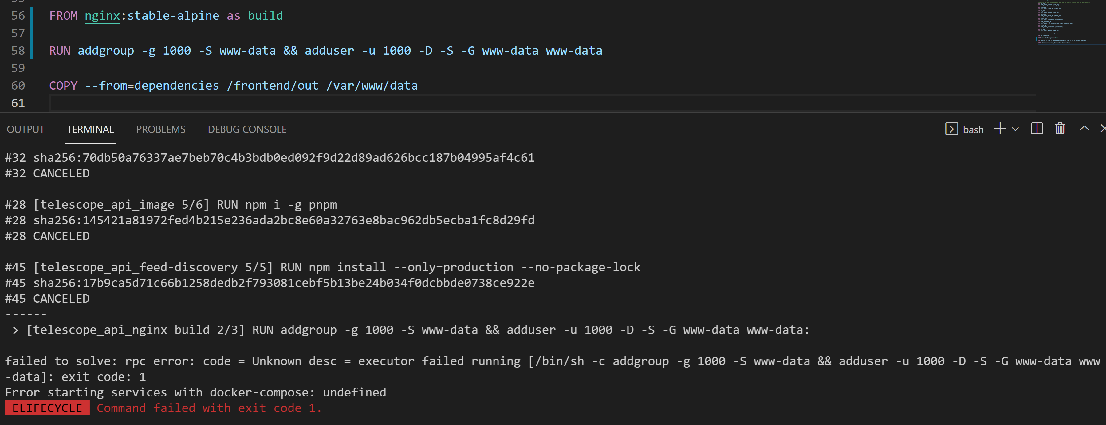 Improve size of web Dockerfile · Issue #2835 · Seneca-CDOT/telescope · GitHub