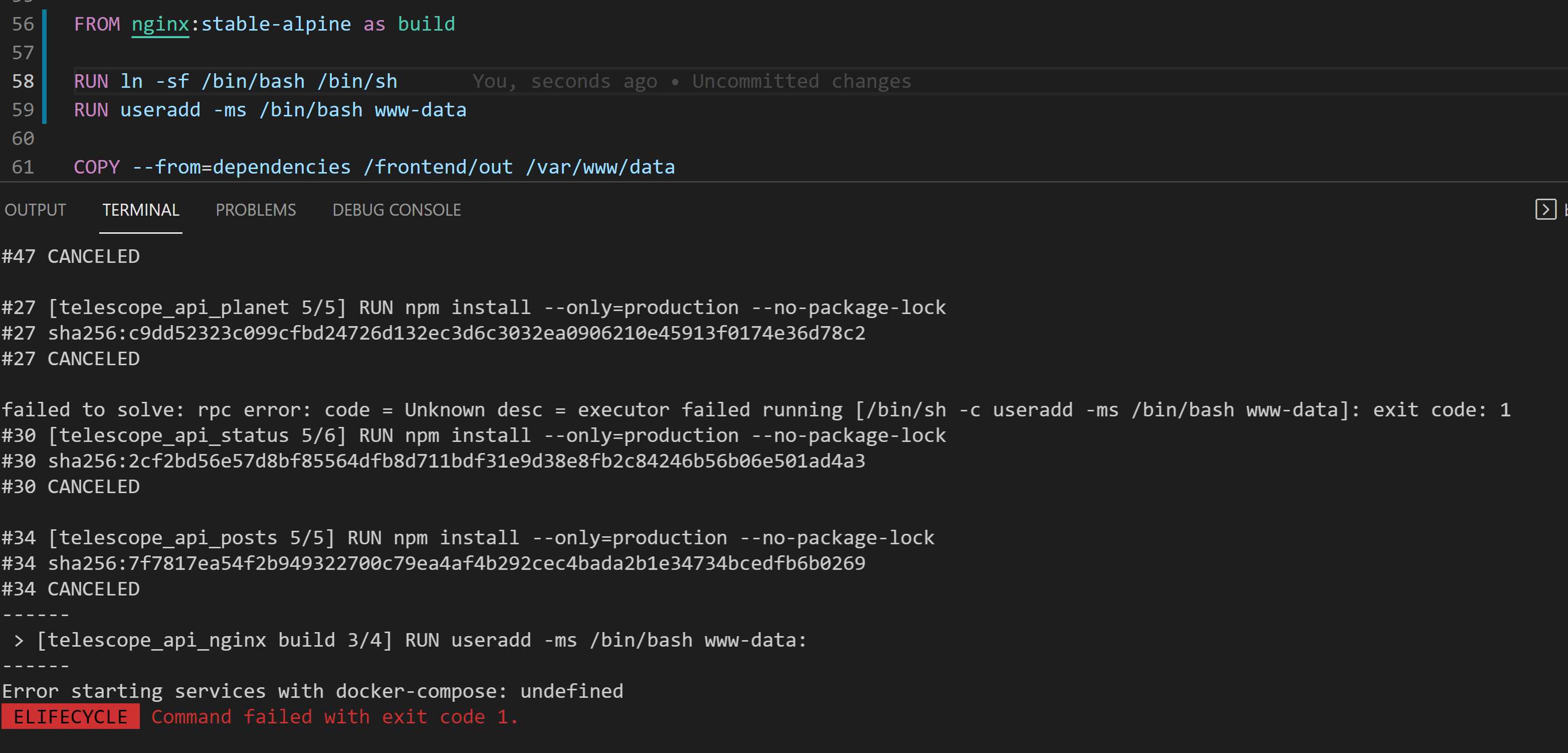 Improve size of web Dockerfile · Issue #2835 · Seneca-CDOT/telescope · GitHub
