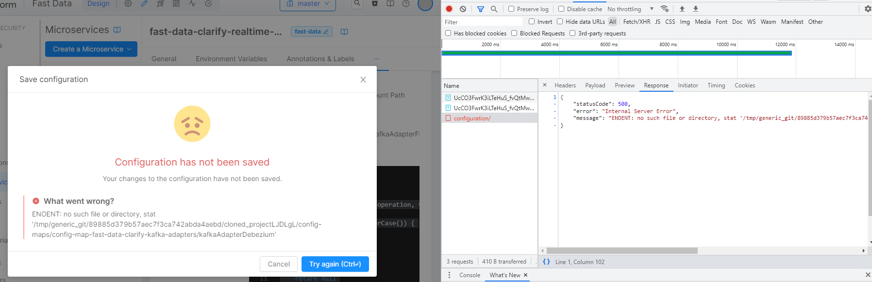 [Console-FastData] Configuration has not been saved · mia-platform community · Discussion #98 ...