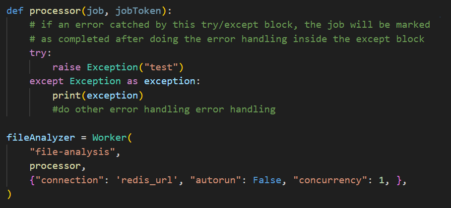 Bug Raise Exception In Tryexcept Does Not Move Job To Failed · Issue 2126 · Taskforcesh 