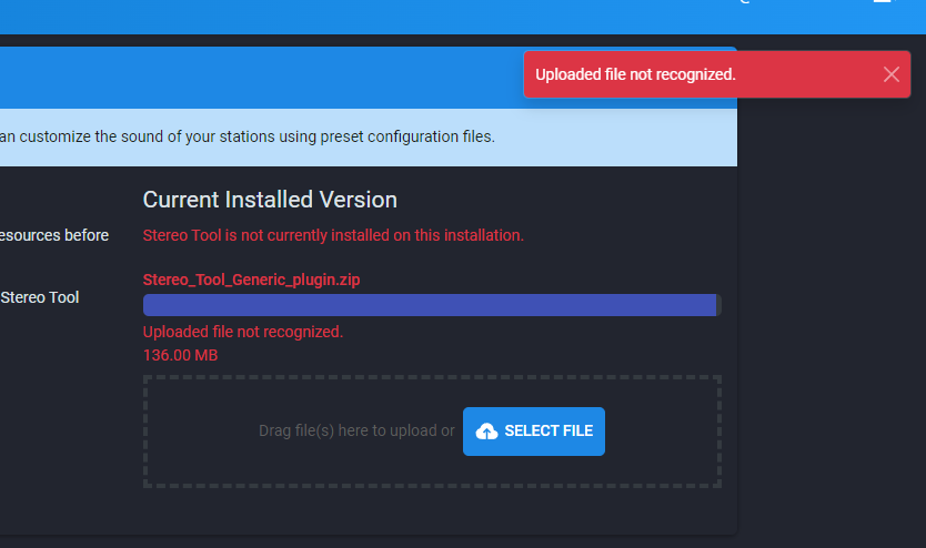 Install StereoTool seems to be impossible · Issue #6620 · AzuraCast/AzuraCast · GitHub
