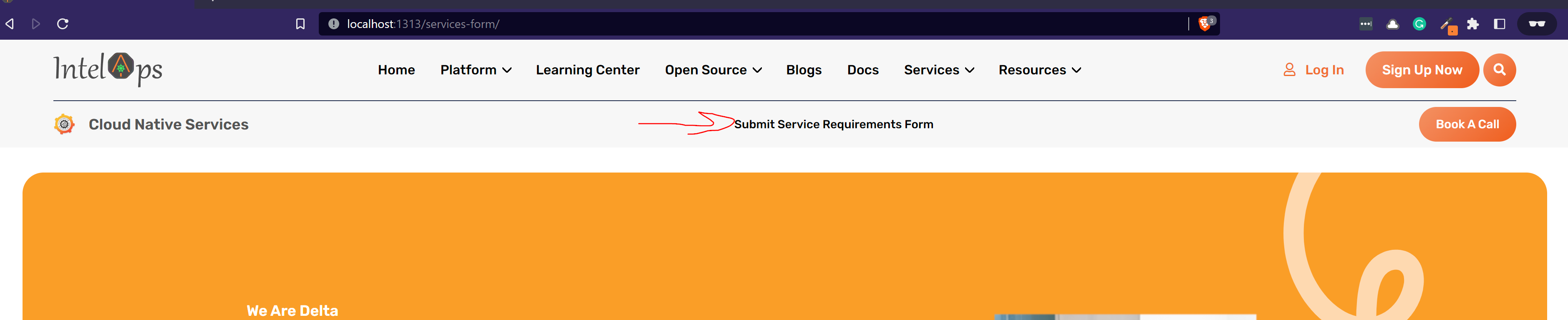 new services page layout , static secondary header bar, add new services form to the services ...