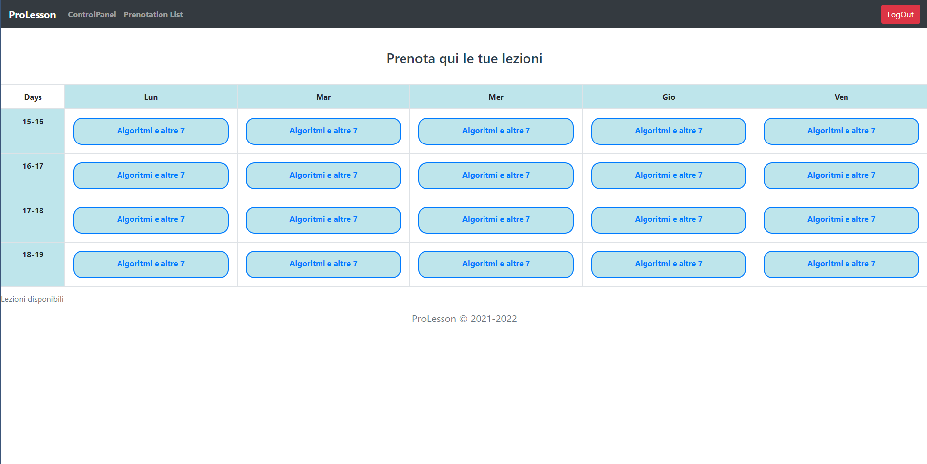 GitHub - lupoandrea98/ProLesson_WebApp: Progetto d'esame di IUM TWEB