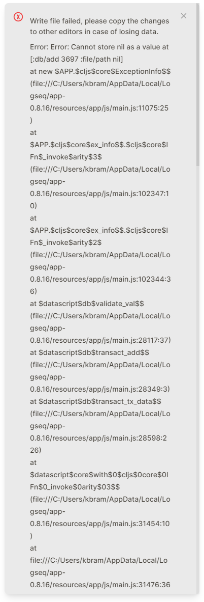 [Cache issue] Error message while searching · Issue #8534 · logseq ...