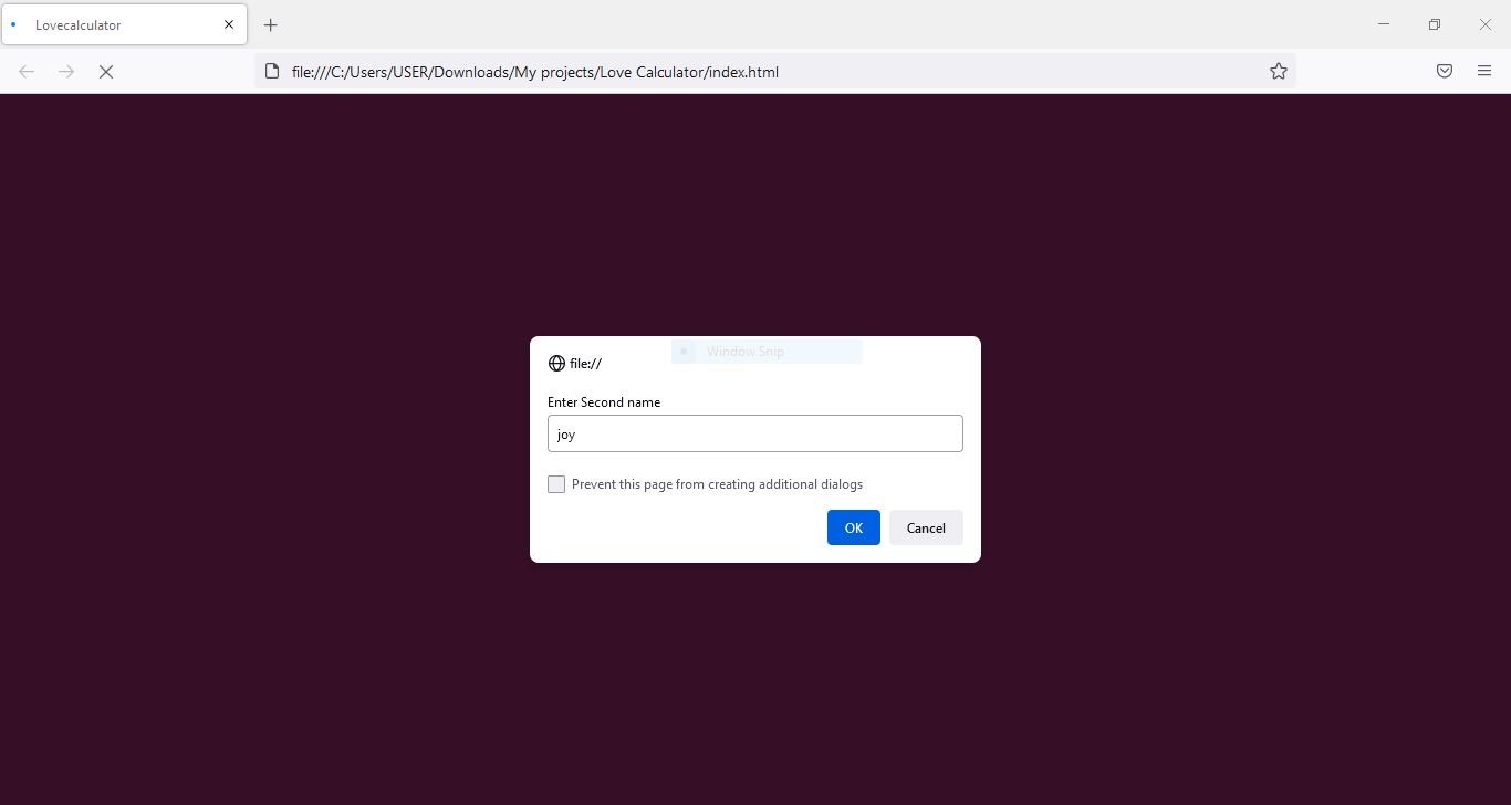 GitHub - Benji-c-Ohanu/Love-Calculator: Check out your Lovescore!!