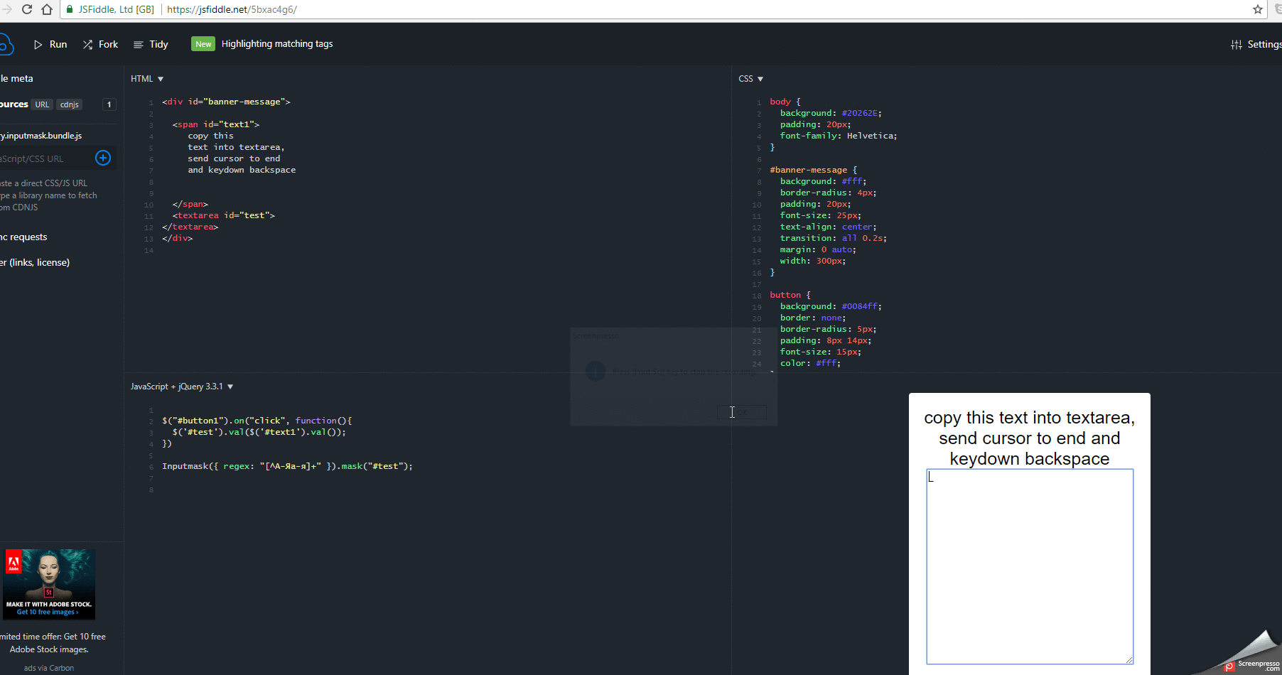 Error on textarea with regex · Issue #1906 · RobinHerbots/Inputmask · GitHub
