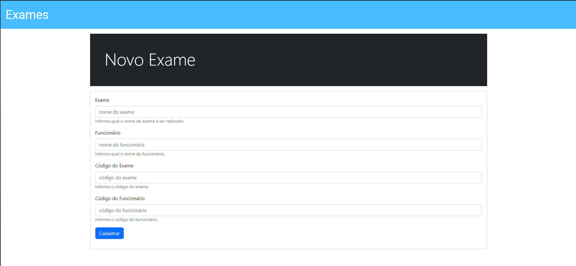 GitHub - gabrieltrudes/avaliacao-exame: Projeto de avaliação de ...