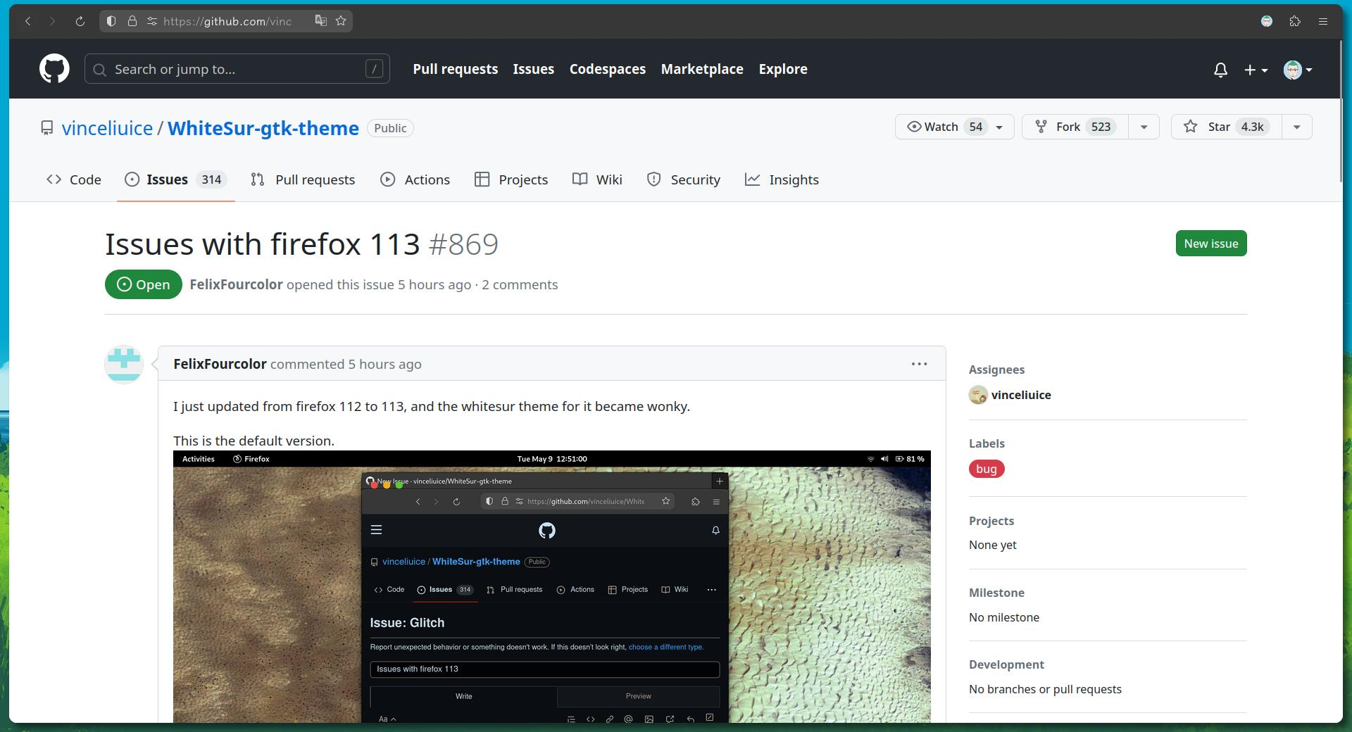 Issues with firefox 113 · Issue #869 · vinceliuice/WhiteSur-gtk-theme ...