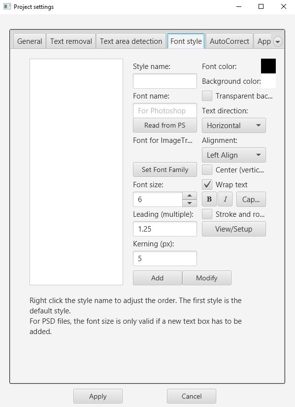 Project Settings Font Style Does Not Store Settings Issue 300