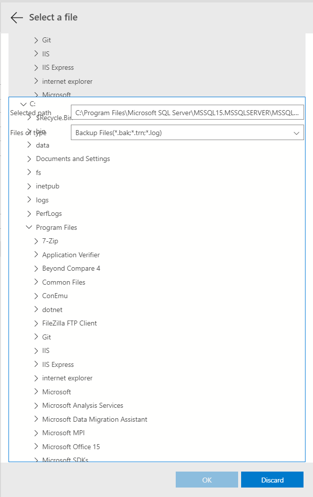 Error showing Restore Database File Browser dialog · Issue #14379 · microsoft/azuredatastudio ...