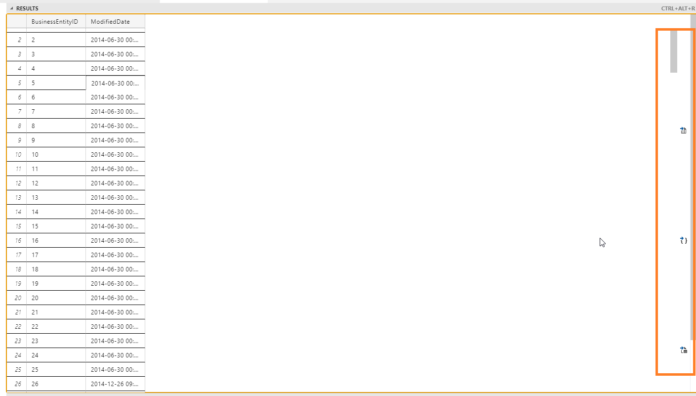 Buttons not aligned properly next to results grid · Issue #16997 · microsoft/vscode-mssql · GitHub
