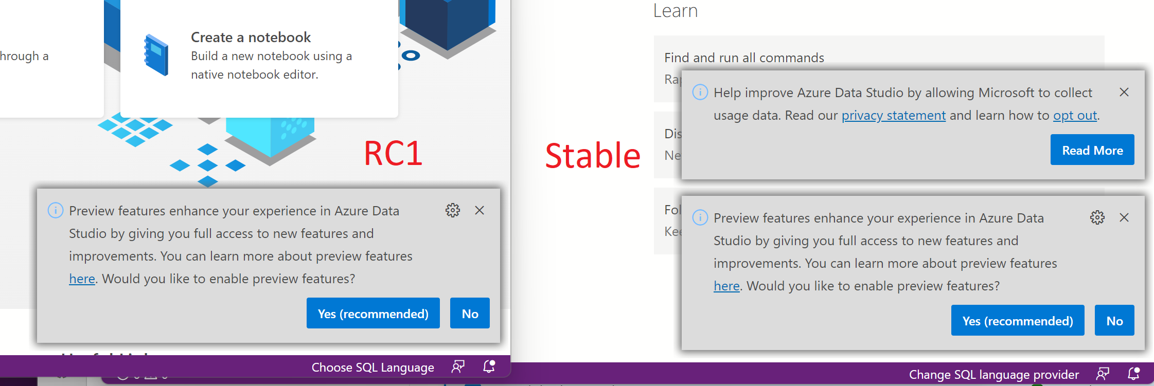 Telemetry opt-in prompt not shown on startup · Issue #18483 · microsoft/azuredatastudio · GitHub