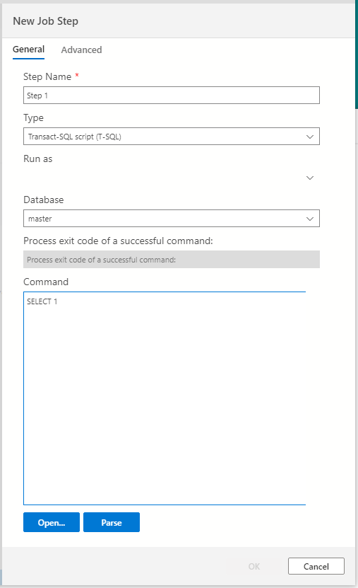 Cannot create new Agent Job Step · Issue #20171 · microsoft ...