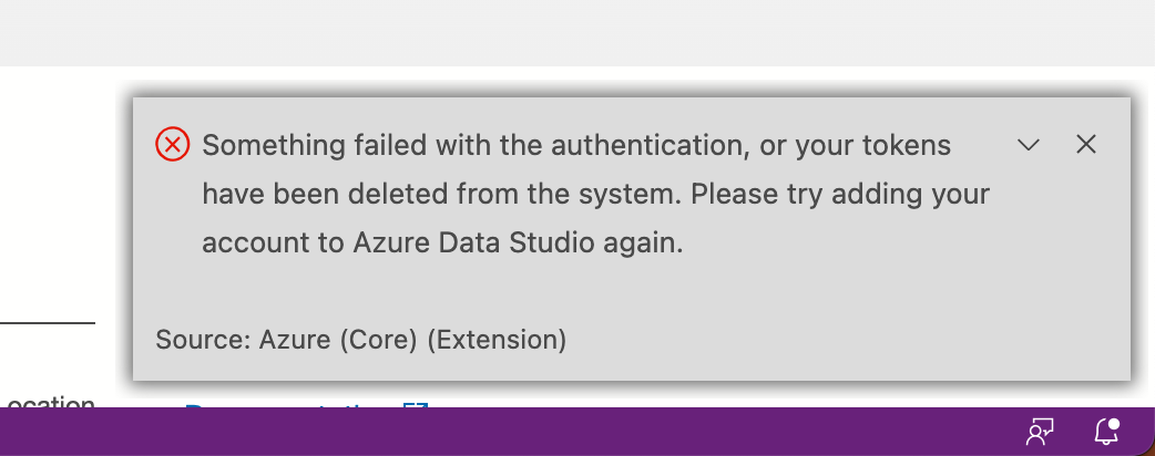 Error about Azure tokens on every startup · Issue #22717 · microsoft/azuredatastudio · GitHub