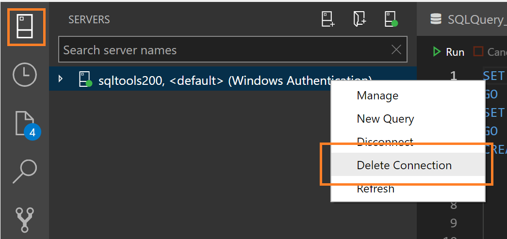 Unable to delete connections · Issue #3764 · microsoft/azuredatastudio · GitHub