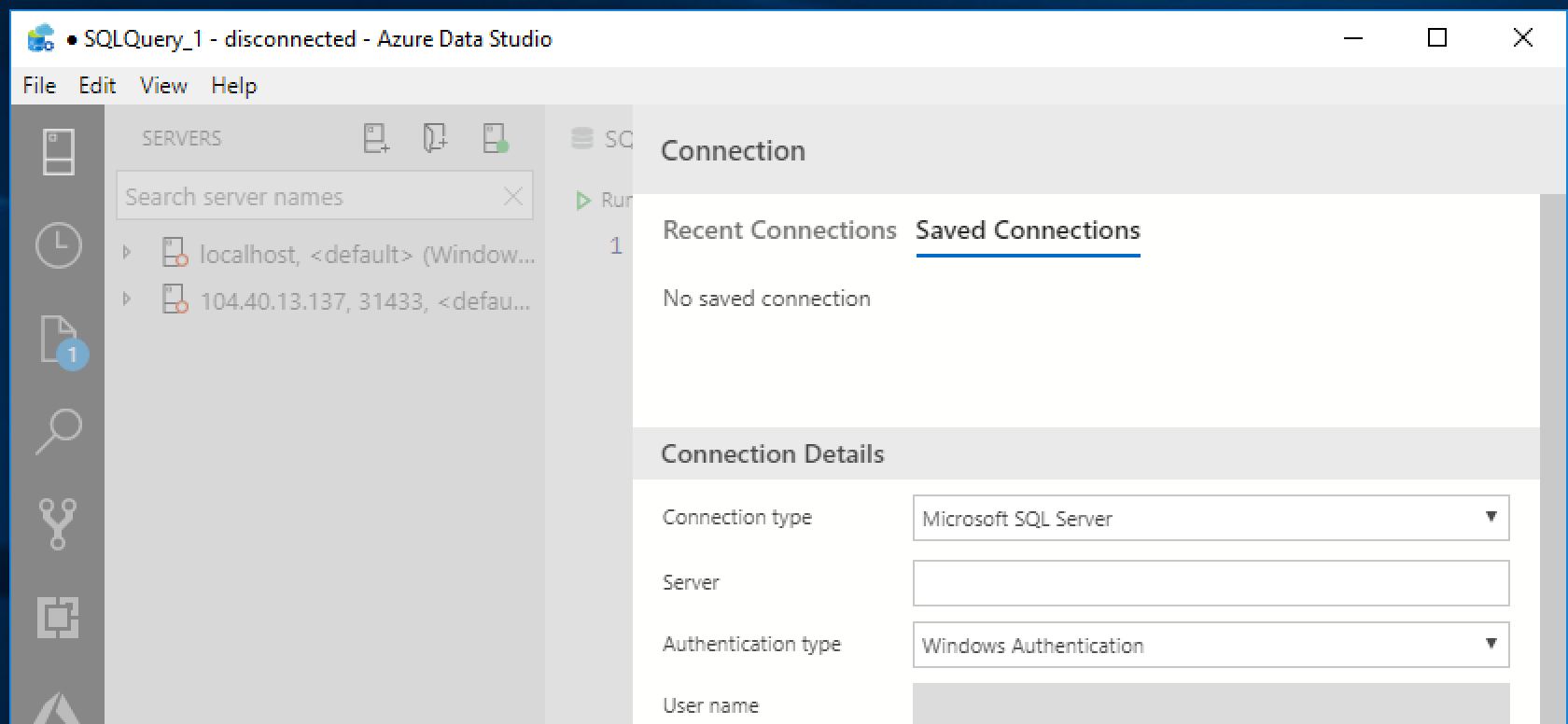 Saved Connections aren't listed in Connection Dialog · Issue #4325 ...