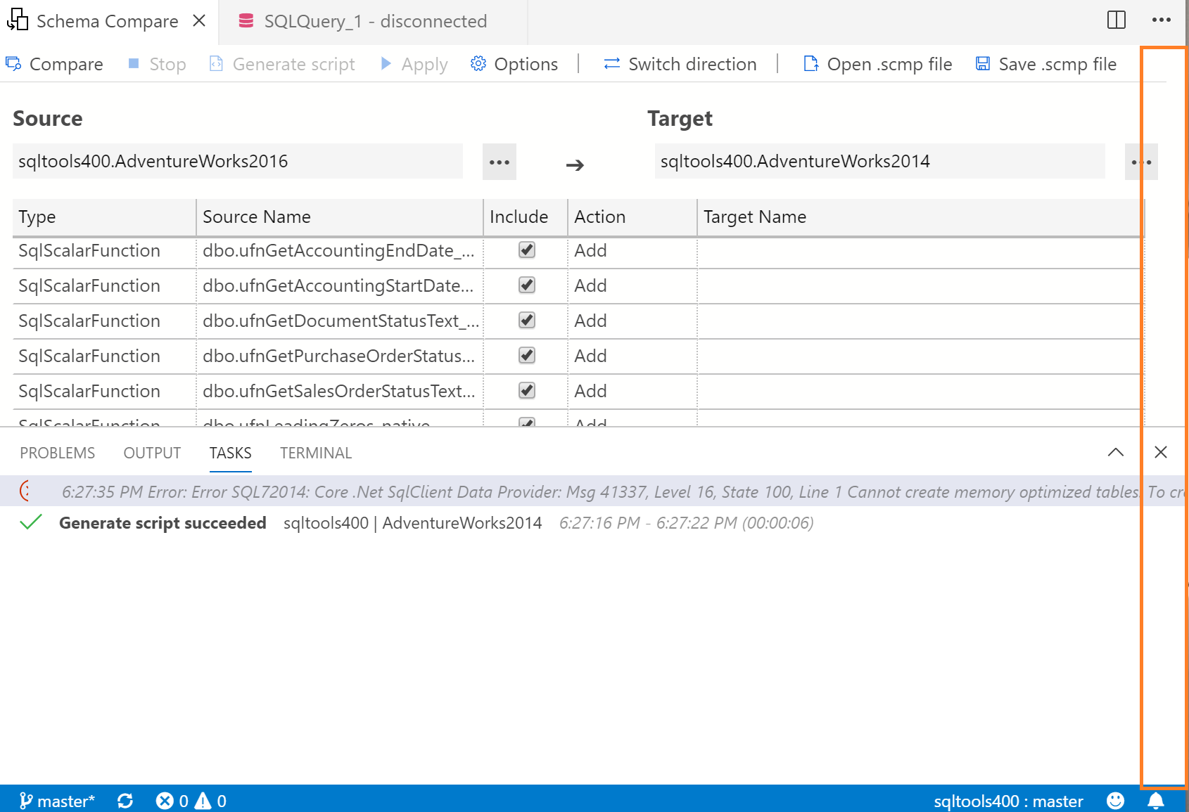 Schema Compare scrolling doesn't allow showing text compare controls · Issue #6609 · microsoft ...