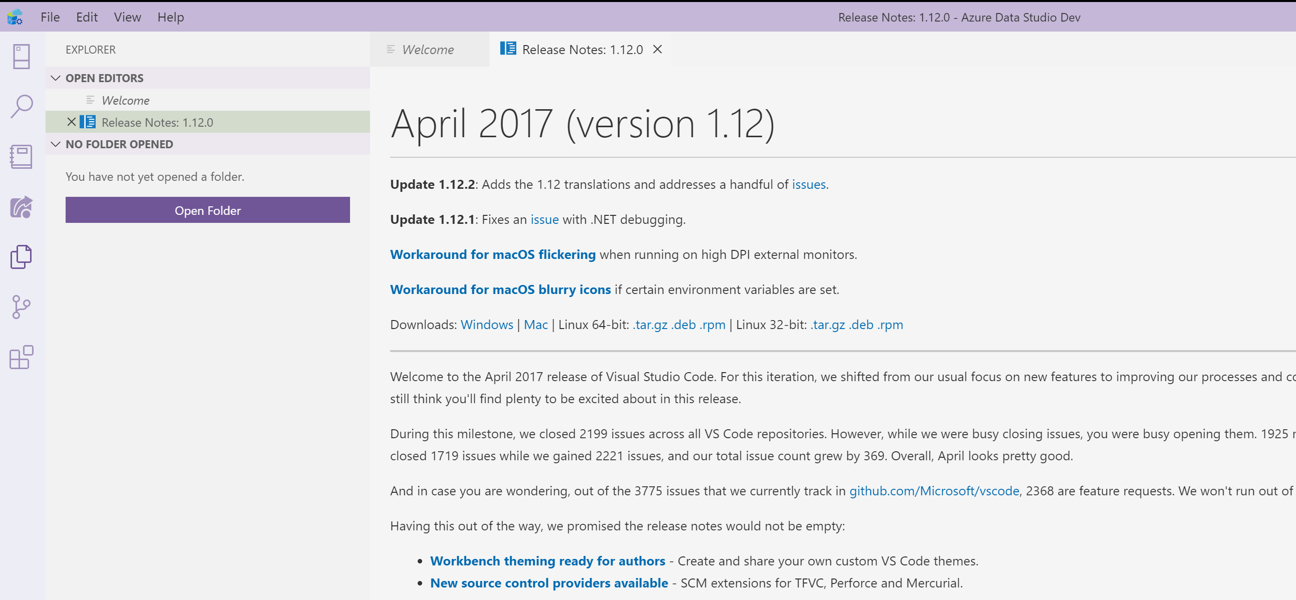 Insiders builds show vscode release notes after upgrade · Issue #7242 ...