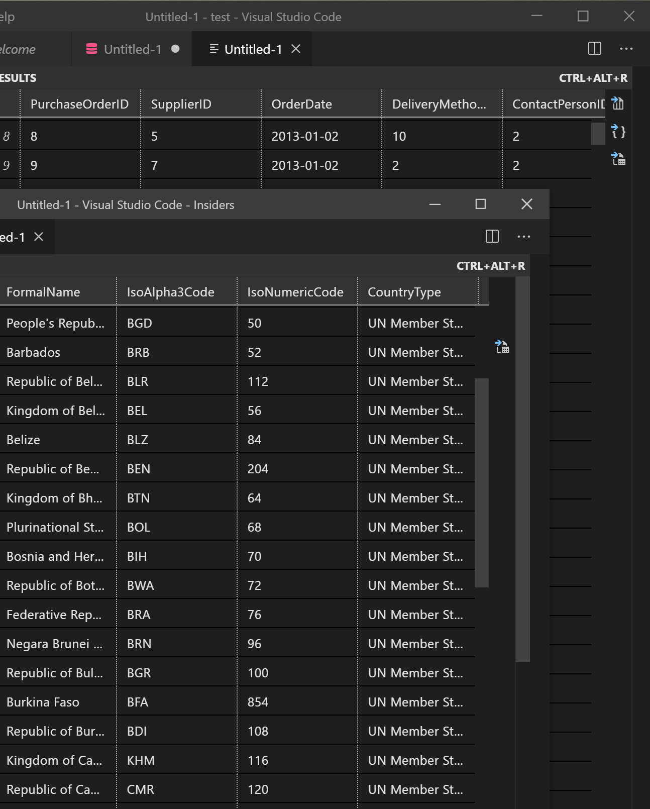 Missing results export icons on insiders build · Issue #1436 · microsoft/vscode-mssql · GitHub