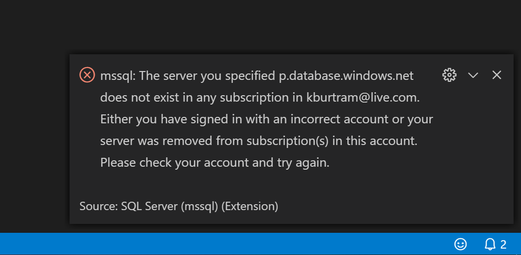 Create Firewall rule fails to locate SQL DB in subscription · Issue #1532 · microsoft/vscode ...