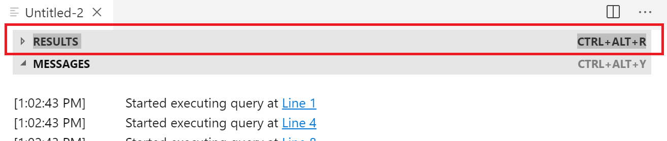 Result window section header text shouldn't be selectable · Issue #1536 · microsoft/vscode-mssql ...