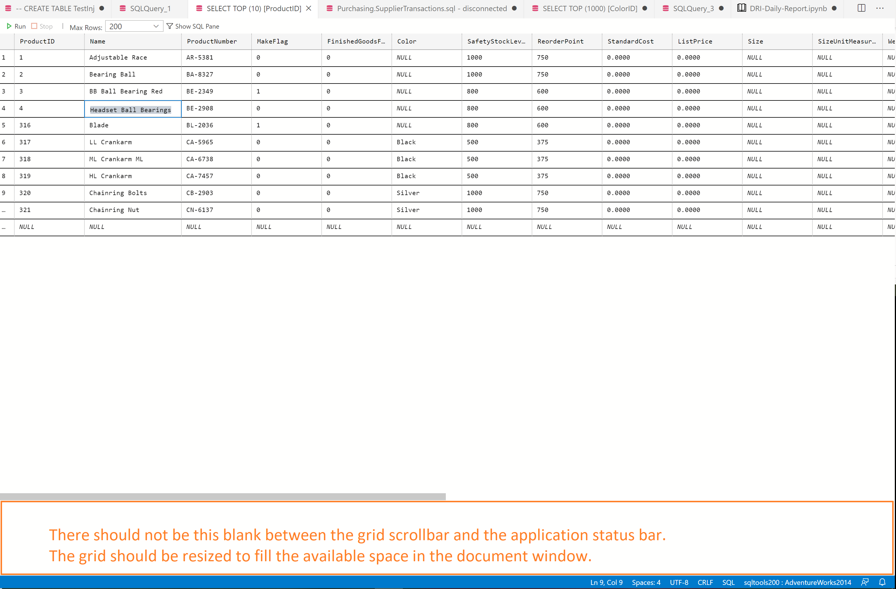 Edit Data grid doesn't properly resize when showing\hiding SQL Pane · Issue #9061 · microsoft ...