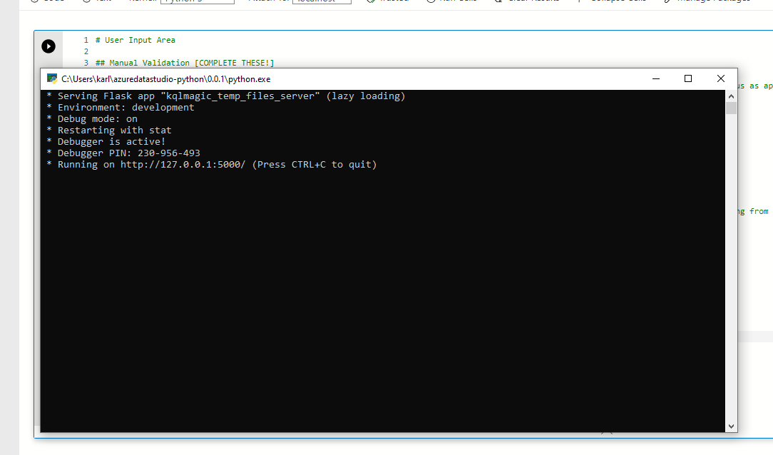 KQL window pops up when using Python notebook · Issue #9809 · microsoft/azuredatastudio · GitHub