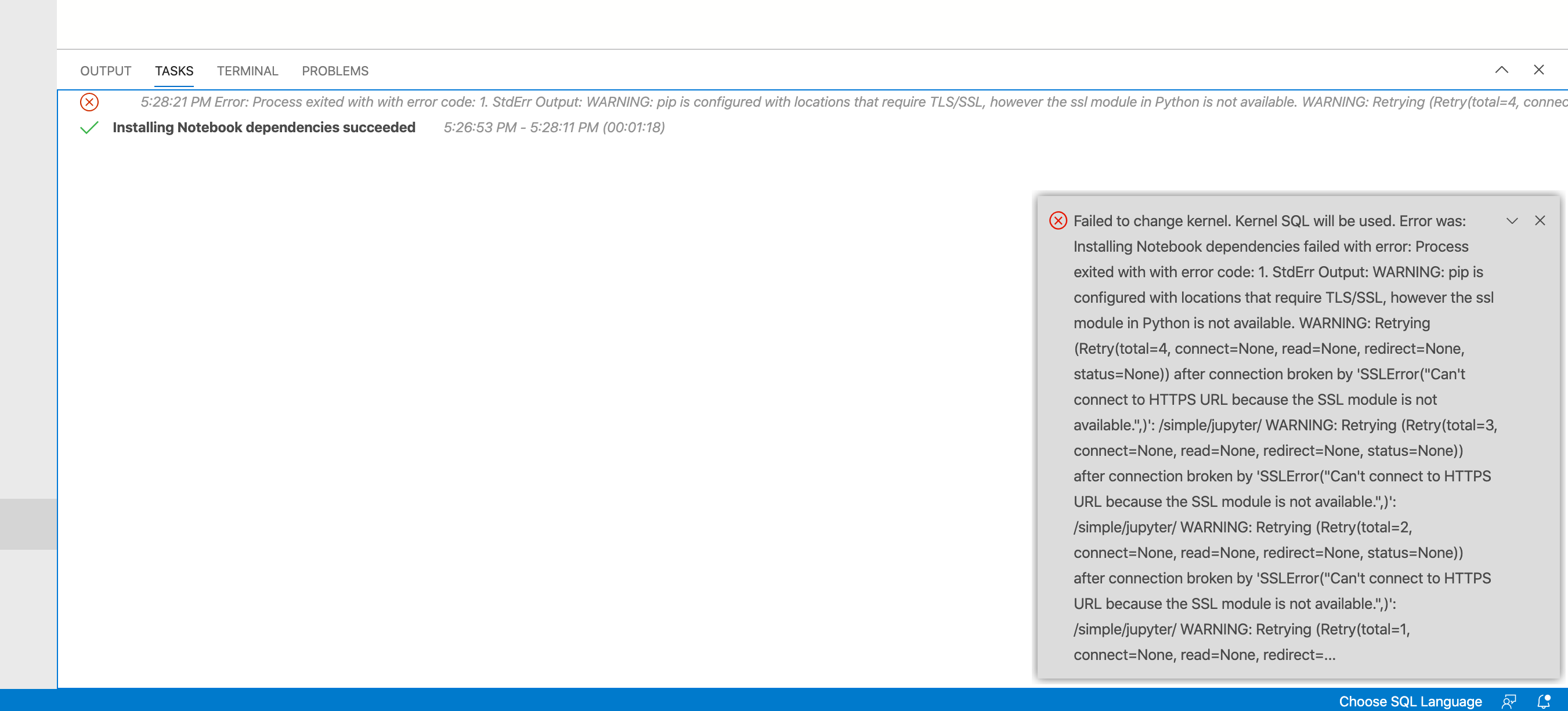 Python notebook does load kernel on macos · Issue #9836 · microsoft/azuredatastudio · GitHub