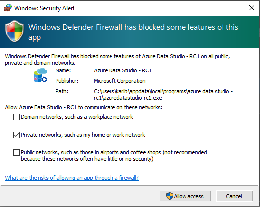 ADS pops-up Firewall rule dialog when adding Azure account · Issue ...