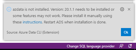 azdata notification shows on every start on dev builds · Issue #12031 · microsoft ...